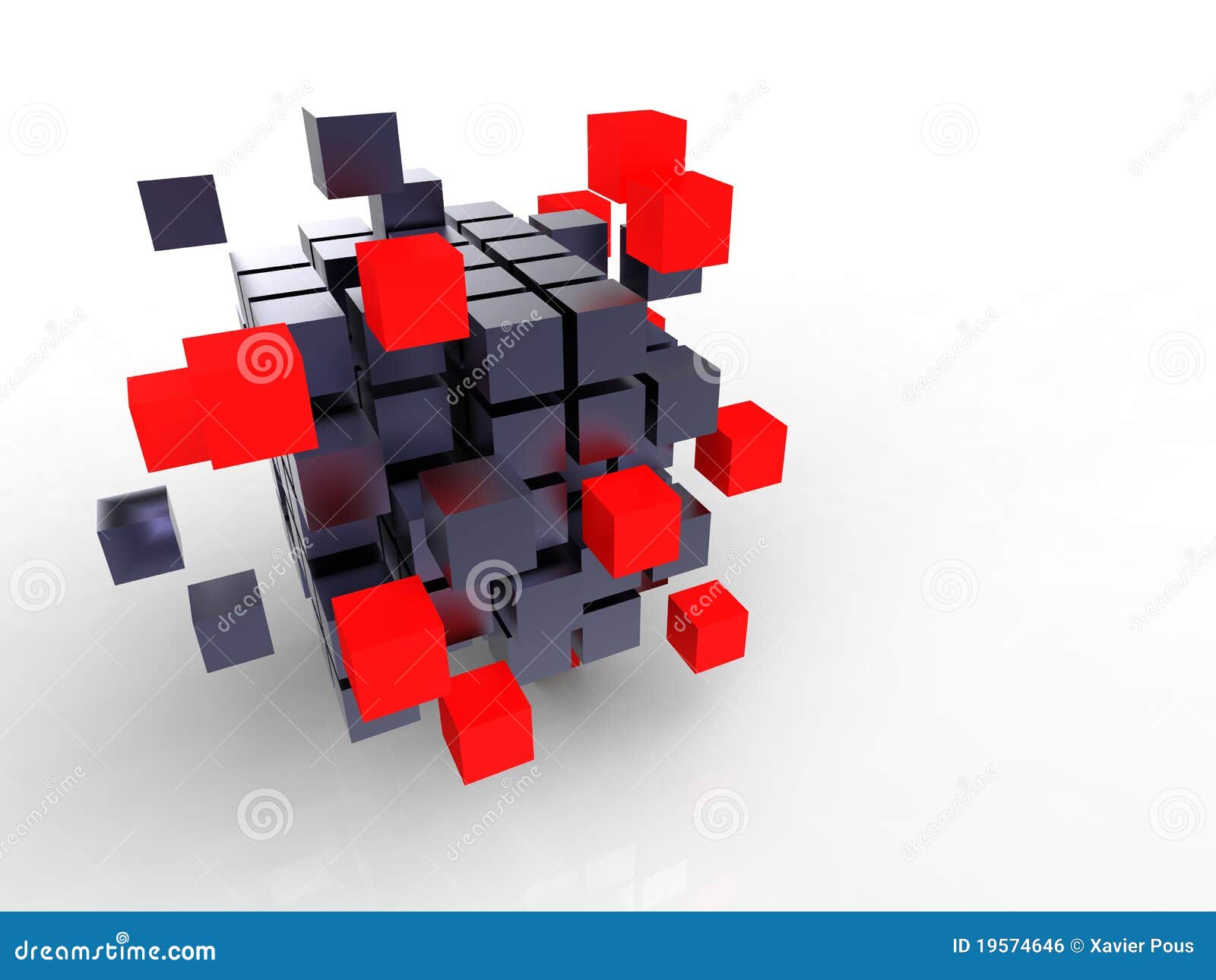 Red cube together stock illustration. Illustration of metal - 19574646