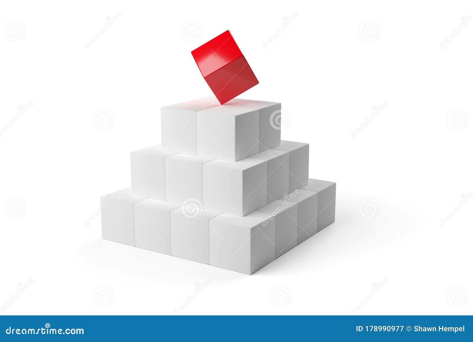 Pyramid Of White Cube Blocks Royalty-Free Illustration | CartoonDealer ...