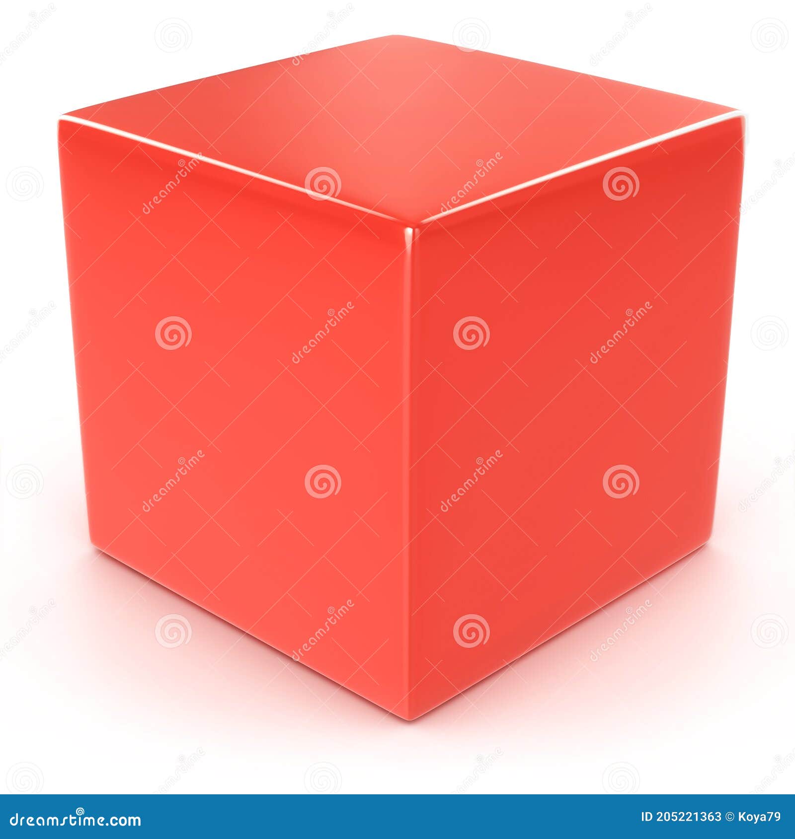 Red Cube on White Background Stock Illustration - Illustration of ...