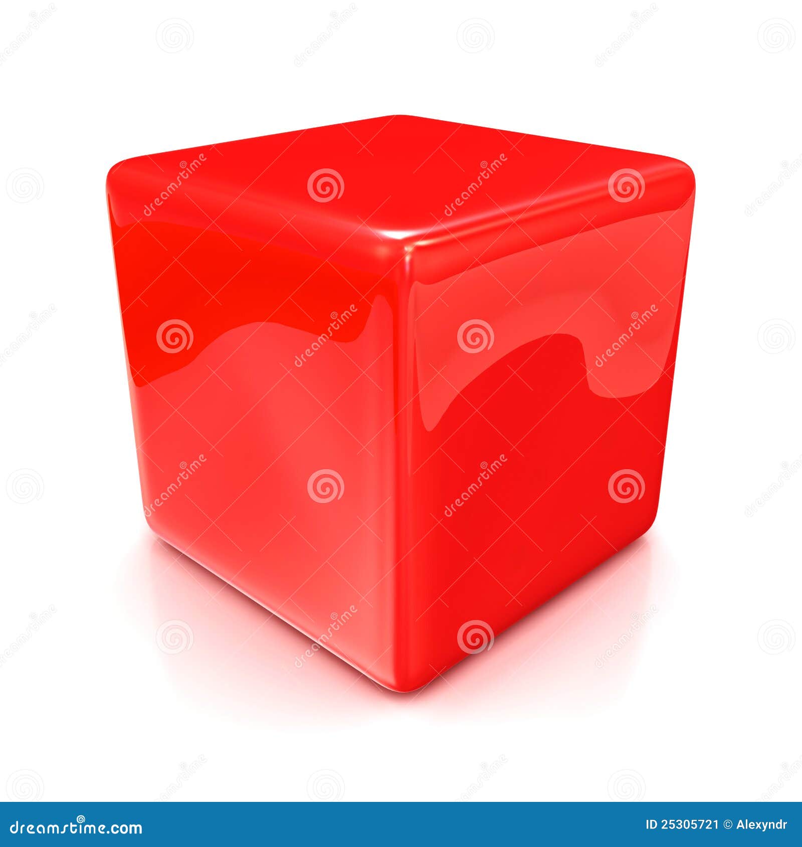 Red Cube on White Background Stock Illustration - Illustration of ...