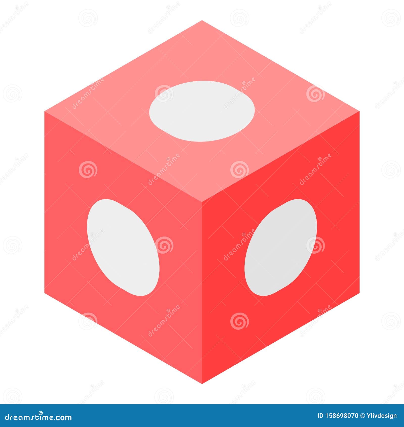 Red Cube with White Dots Icon, Isometric Style Stock Vector ...