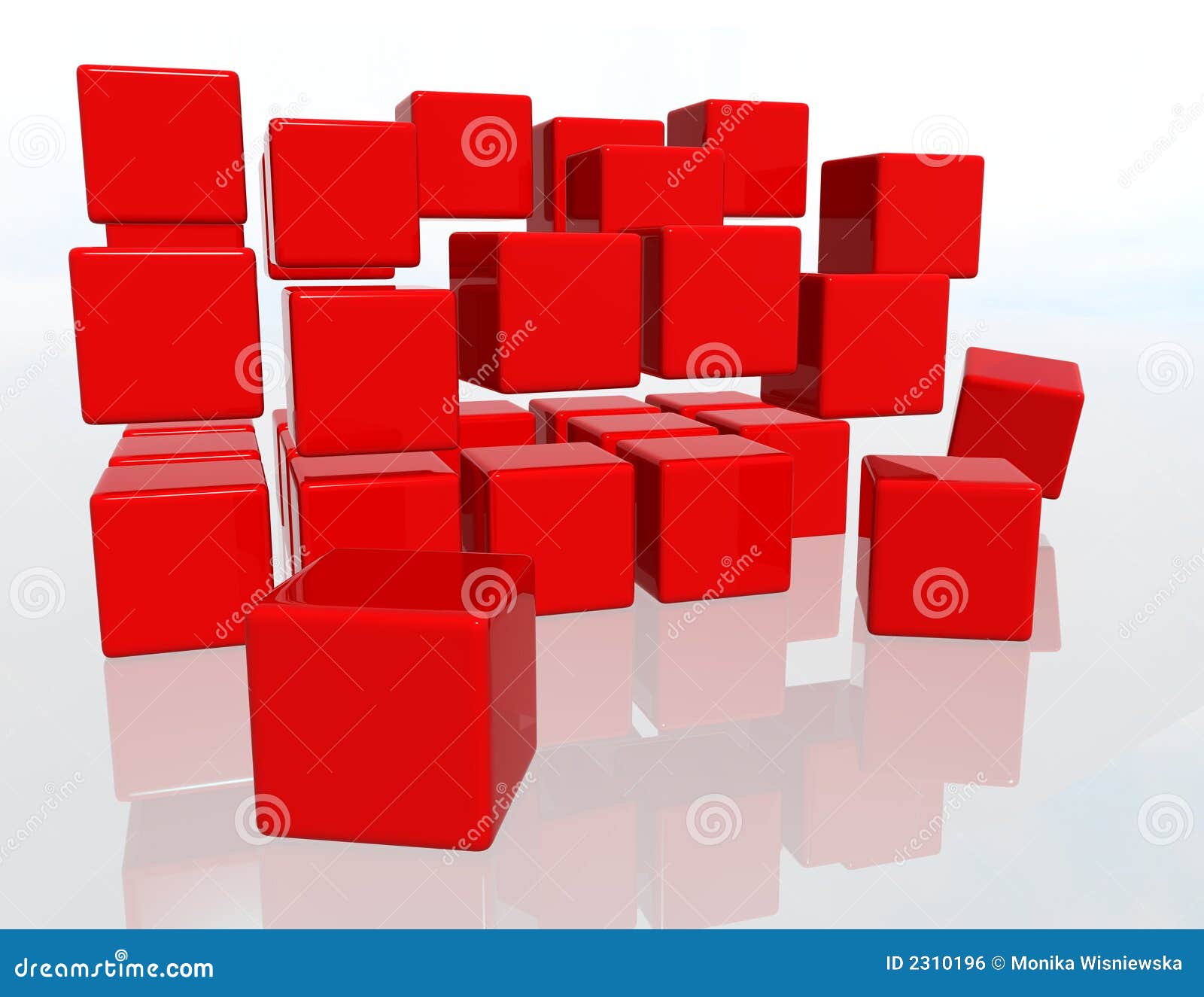Red Cubes stock illustration. Illustration of colour, puzzle - 2310196