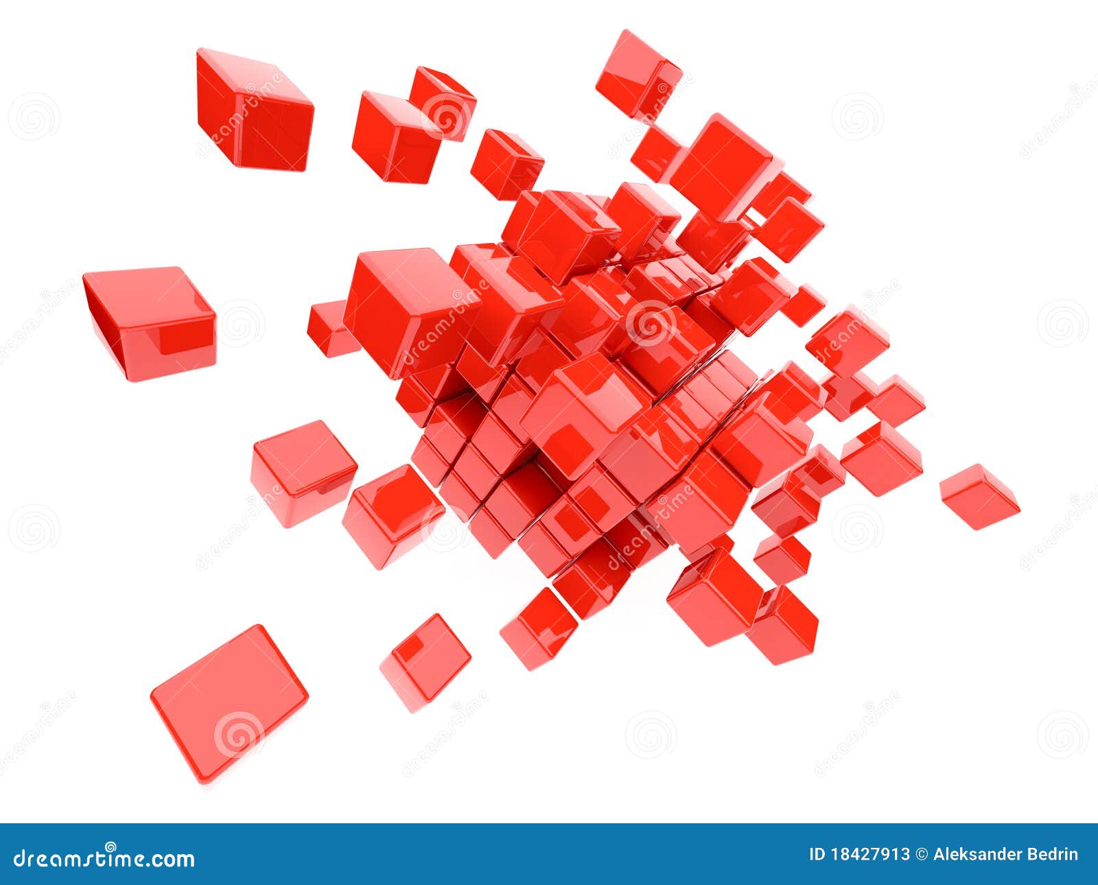 Red cubes 3D. Isolated stock illustration. Illustration of heap - 18427913