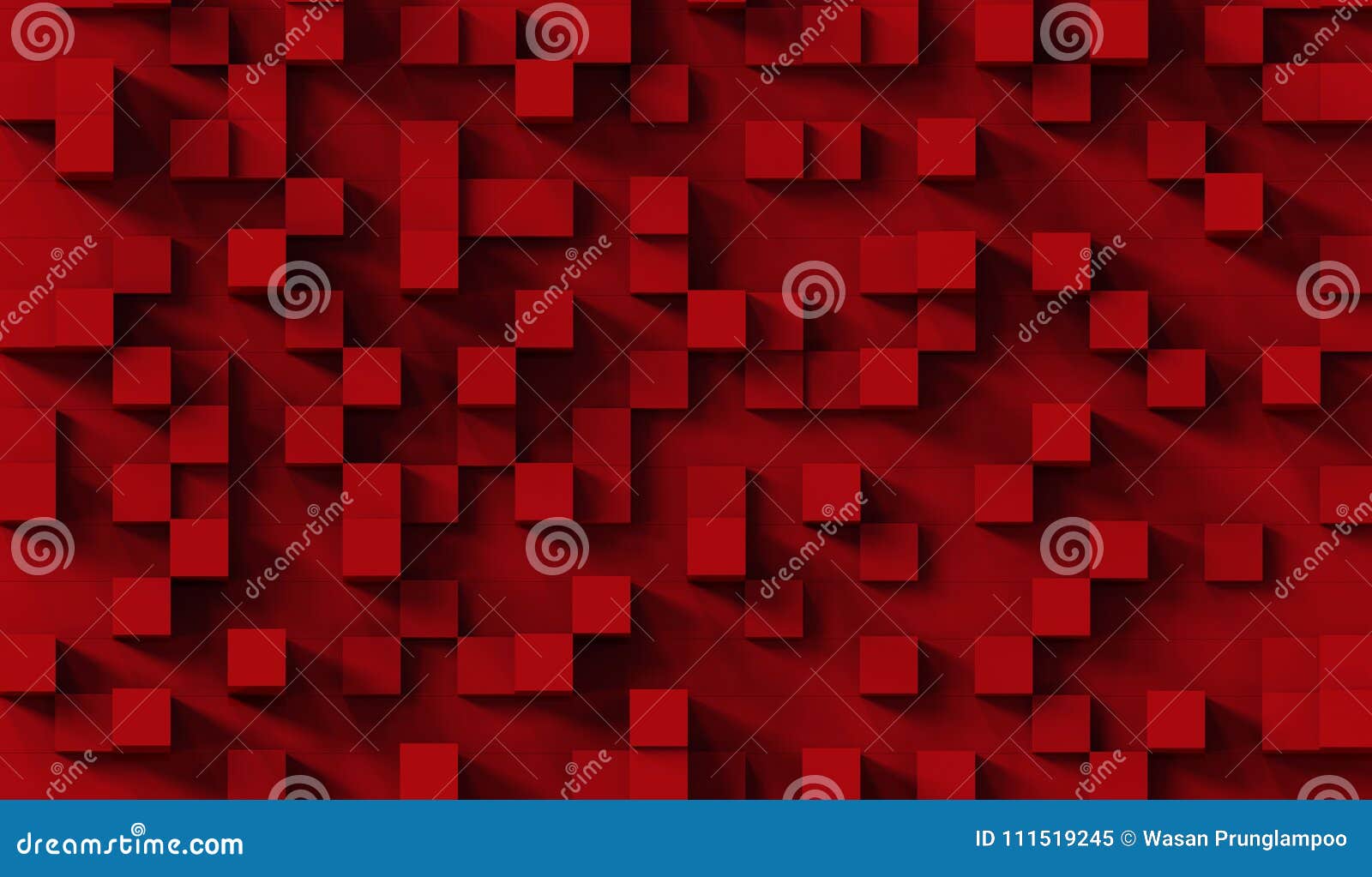 Red Cubes Abstract Background Pattern. 3d Illustration. Stock ...