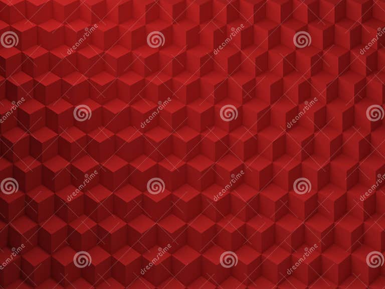 Red Cubes Pattern, 3d Render Illustration Stock Illustration ...