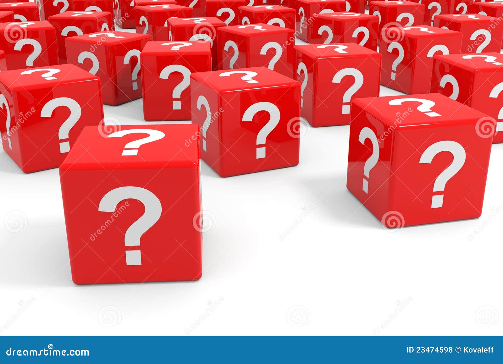 Red Cubes with Question Mark. Stock Illustration - Illustration of ...
