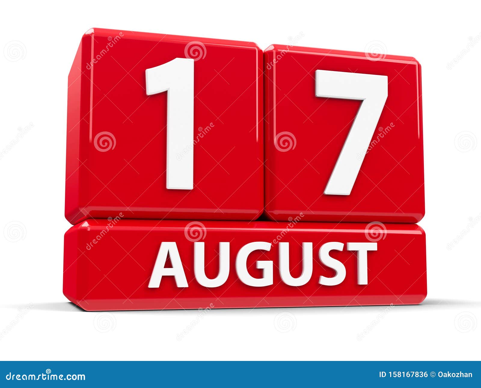 Cubes 17th August stock illustration. Illustration of reminder - 158167836