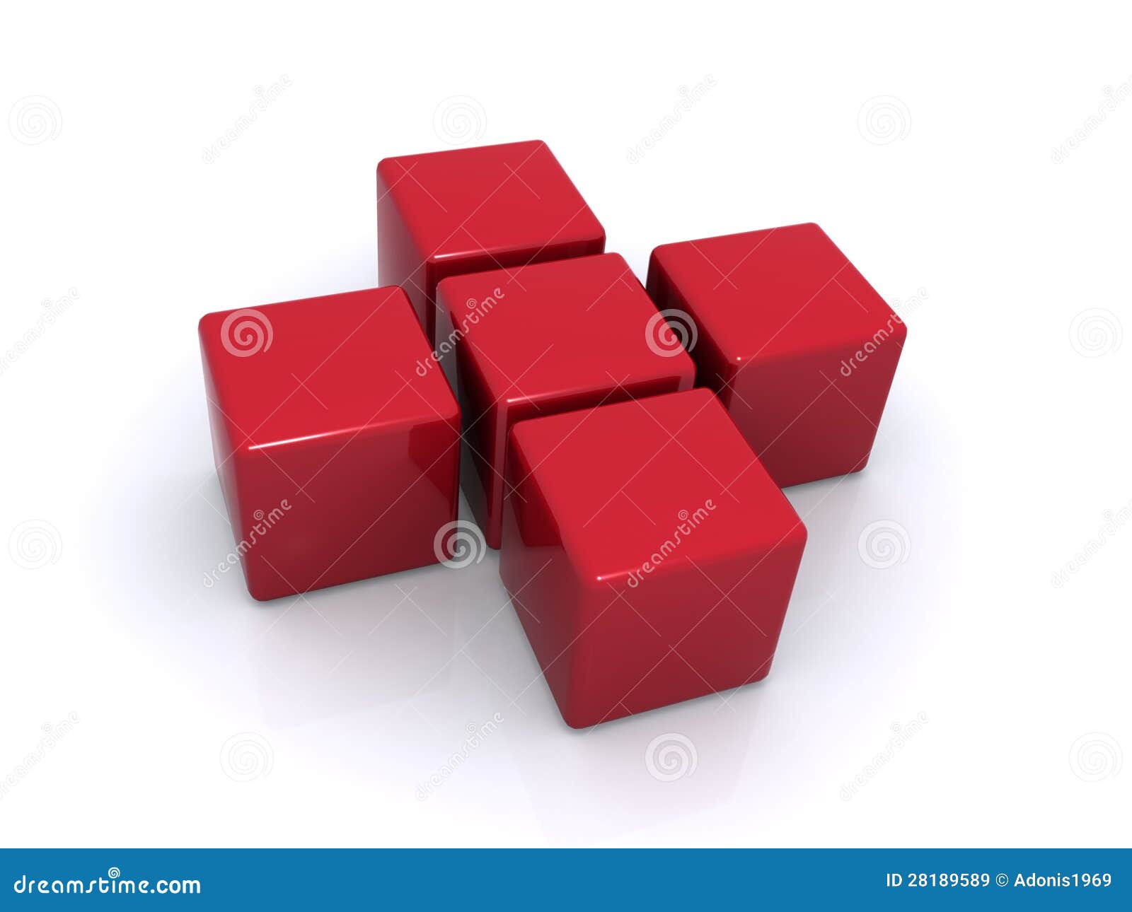 Red Cubes in Shape of Cross Stock Illustration - Illustration of blocks ...