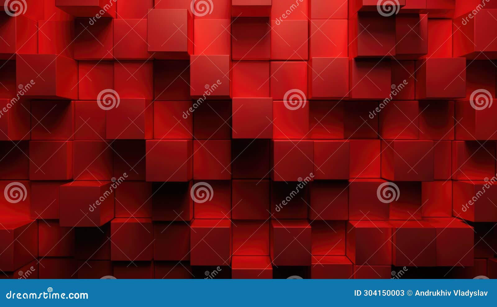 Red Cubes Wall Background, Abstract Illustration Stock Illustration ...