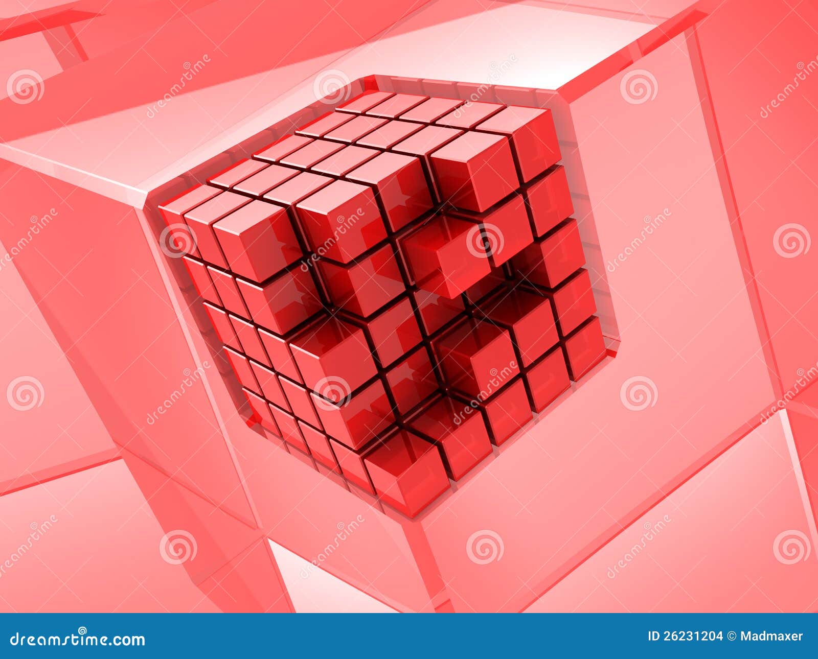 Red cubic stock illustration. Illustration of ideas, pattern - 26231204