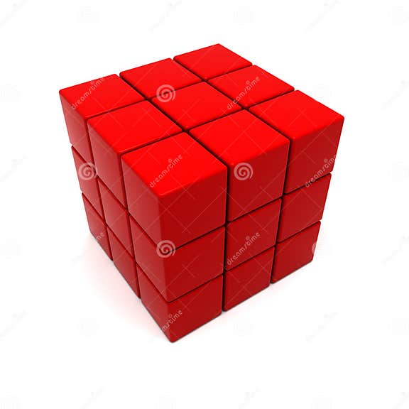 Red cubic structure stock illustration. Illustration of shape - 16127698