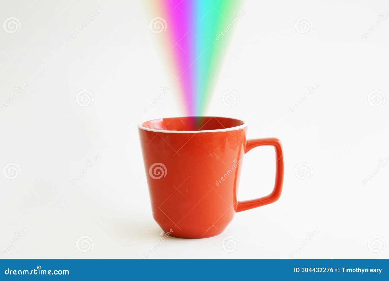 Red Cup with a Beutiful Spectrum of Colors Flowing into the Cup Stock ...