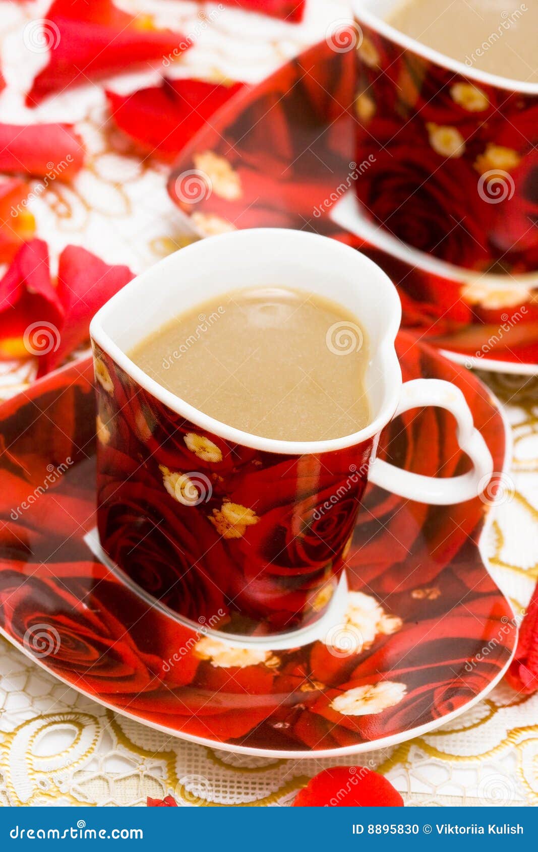 Red cup of coffee stock photo. Image of food, chocolate - 8895830