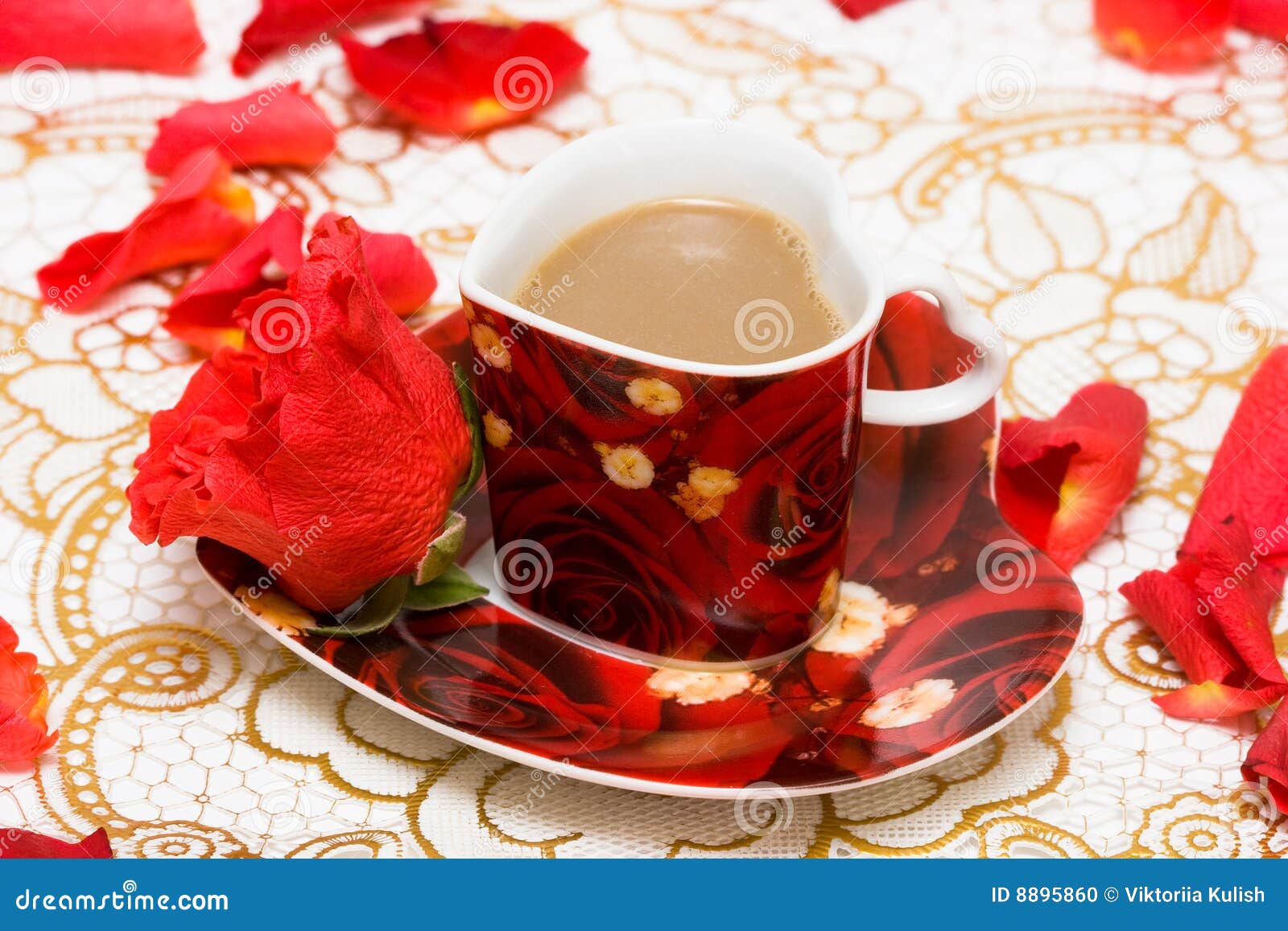 Red cup of coffee stock photo. Image of cappuccinos, cafe - 8895860