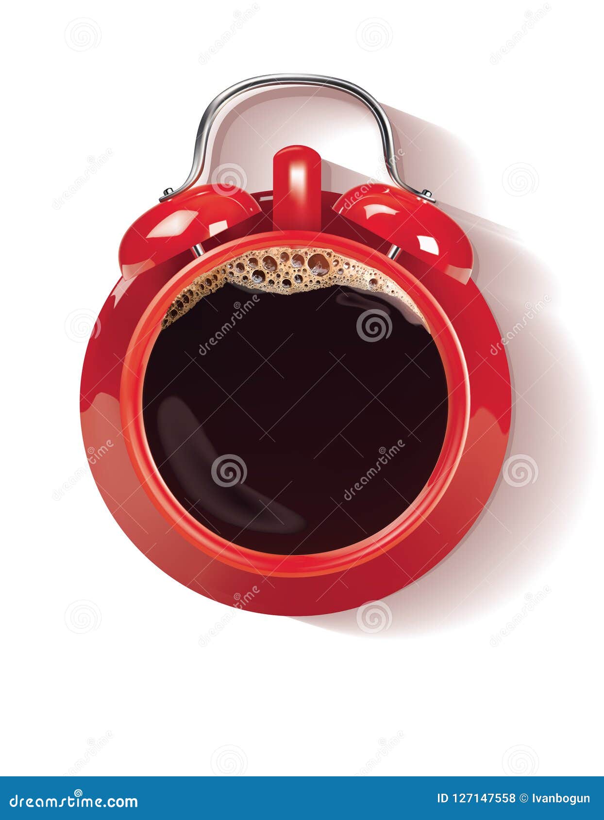 Red Cup of Coffee As Alarm Clock. Creative Vector Stock Vector ...
