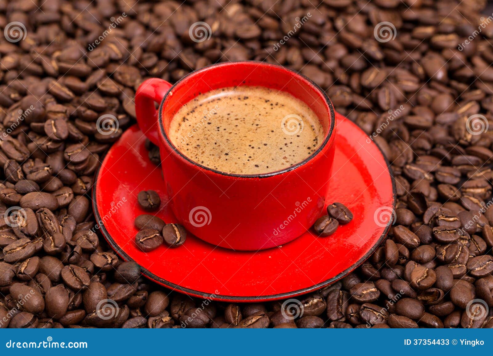 Red cup of coffee stock image. Image of black, taste - 37354433