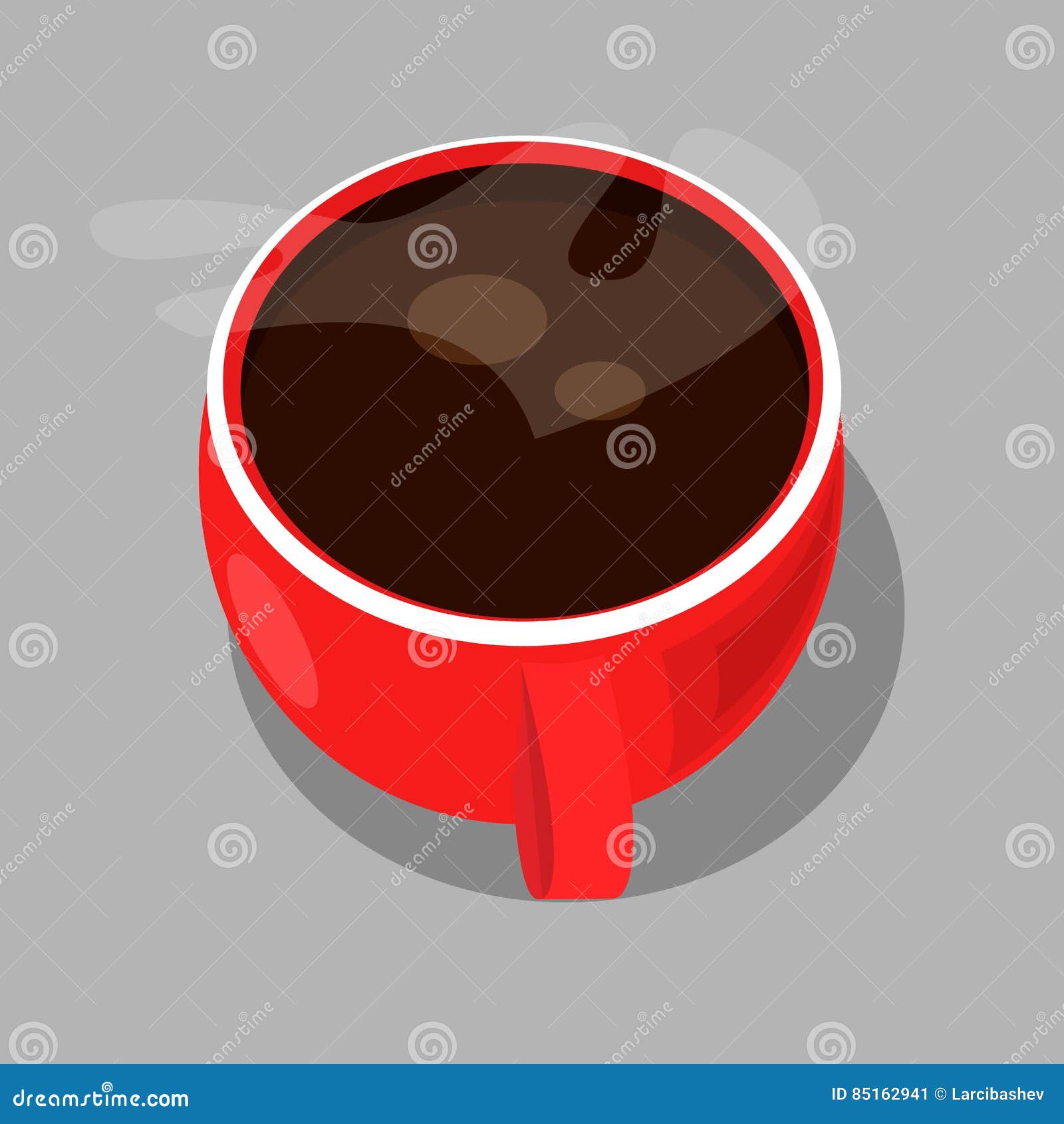 Red cup of coffee stock vector. Illustration of breakfast - 85162941