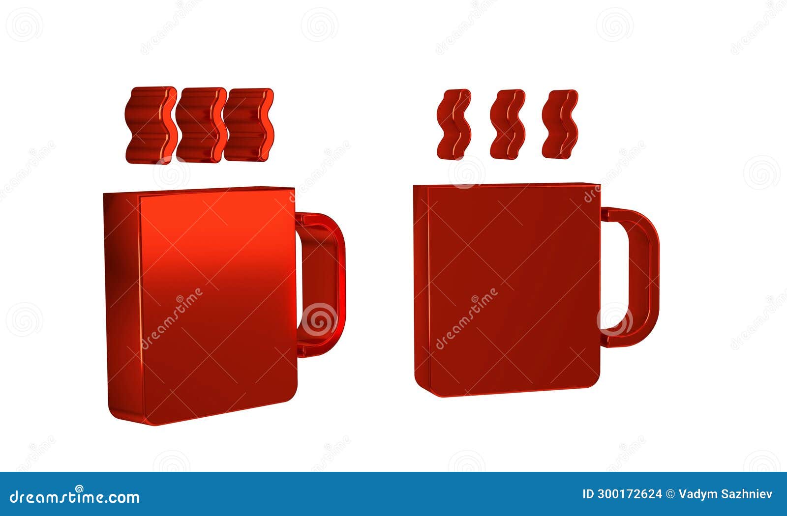 Red Cup of Tea Icon Isolated on Transparent Background. Stock ...