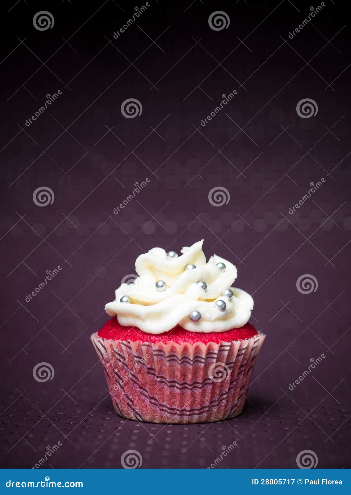 Red Cupcake Purple Background Stock Image - Image of dessert ...