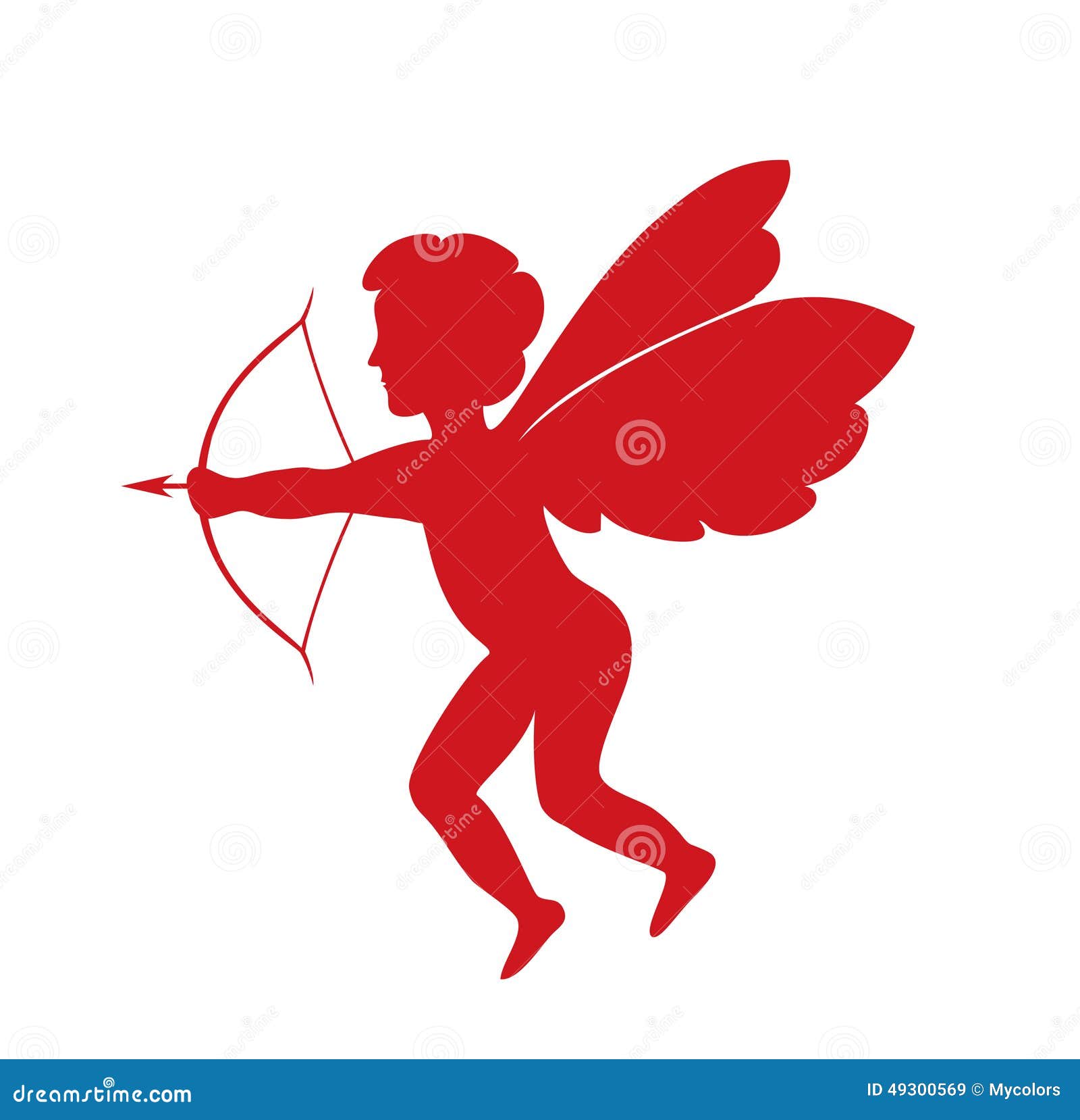 Red Cupid - Vector Silhouette Stock Vector - Illustration of happy ...