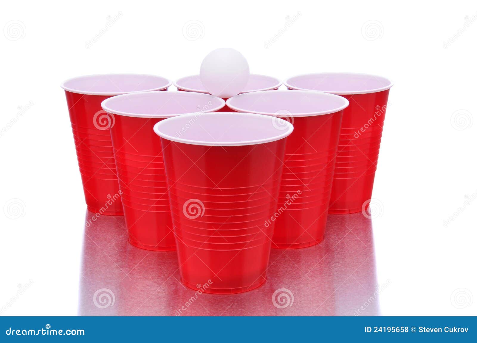 Red Cups and Ping Pong Ball Stock Photo - Image of reflection, concept ...
