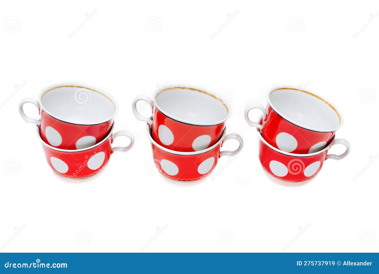 Red Cups on White Background Stock Image - Image of objects, tableware ...