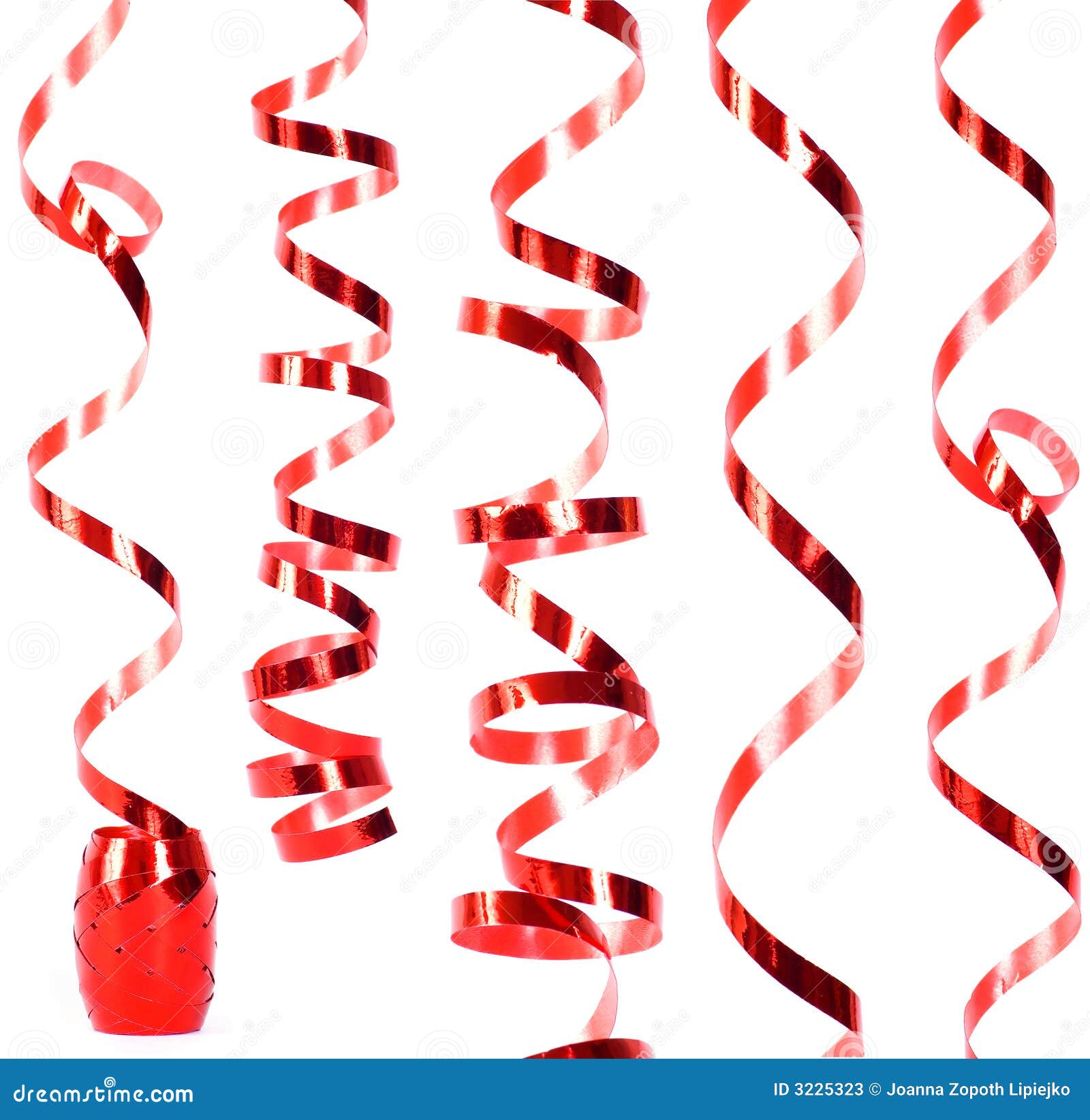Red curly ribbons stock image. Image of spiral, package - 3225323