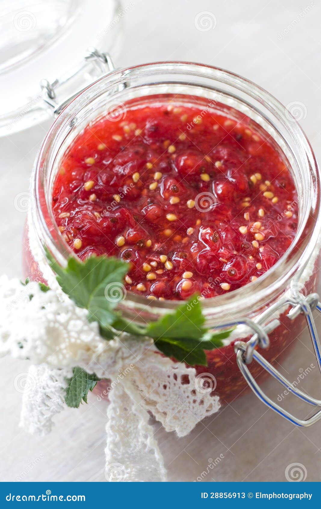 Red Currant Berries Jam in a Jar Stock Image - Image of kitchen, light ...