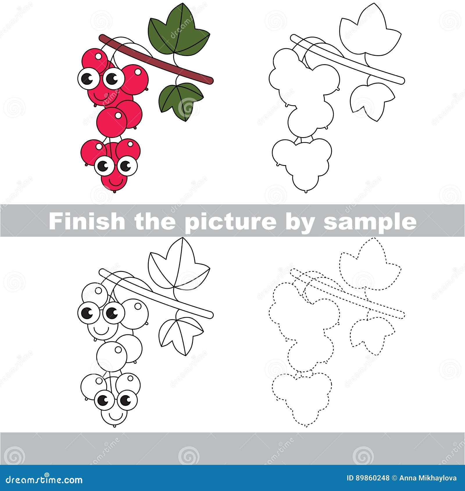 Red Currant. Drawing Worksheet. Stock Vector - Illustration of sheet ...