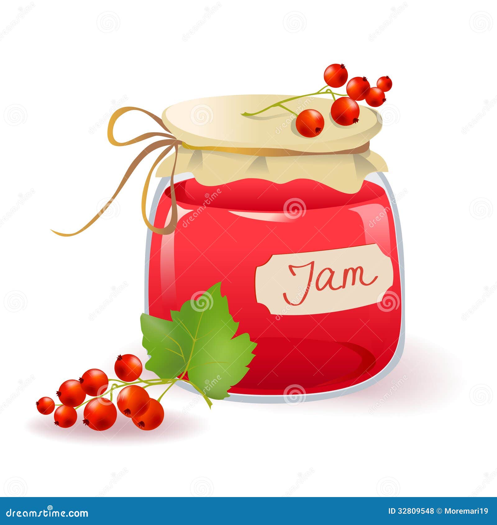 Red currant jam stock vector. Illustration of sticker - 32809548
