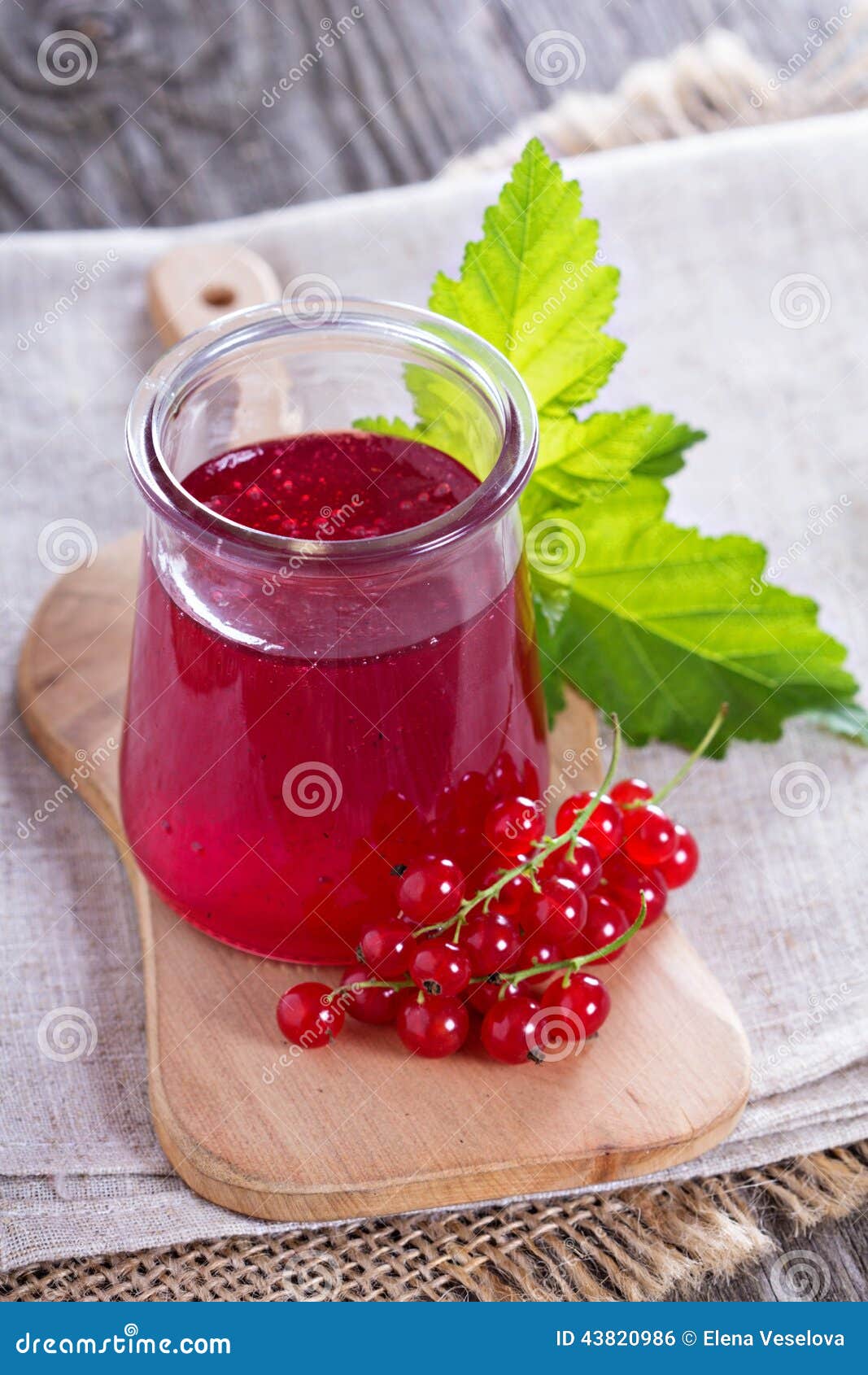 Red currant jelly in a jar stock photo. Image of background - 43820986