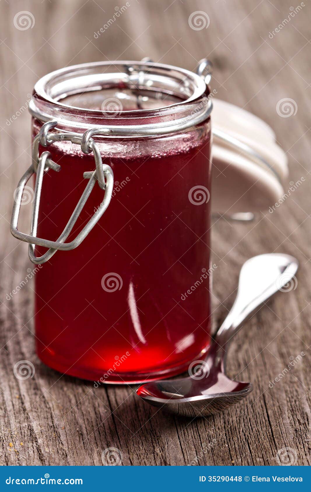 Red currant jelly in a jar stock photo. Image of ripe - 35290448
