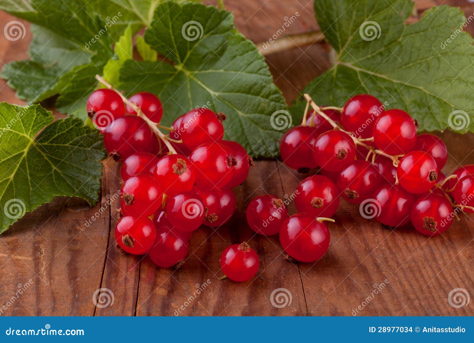 Red Currant with Leaves on Wood Background Stock Photo - Image of ...