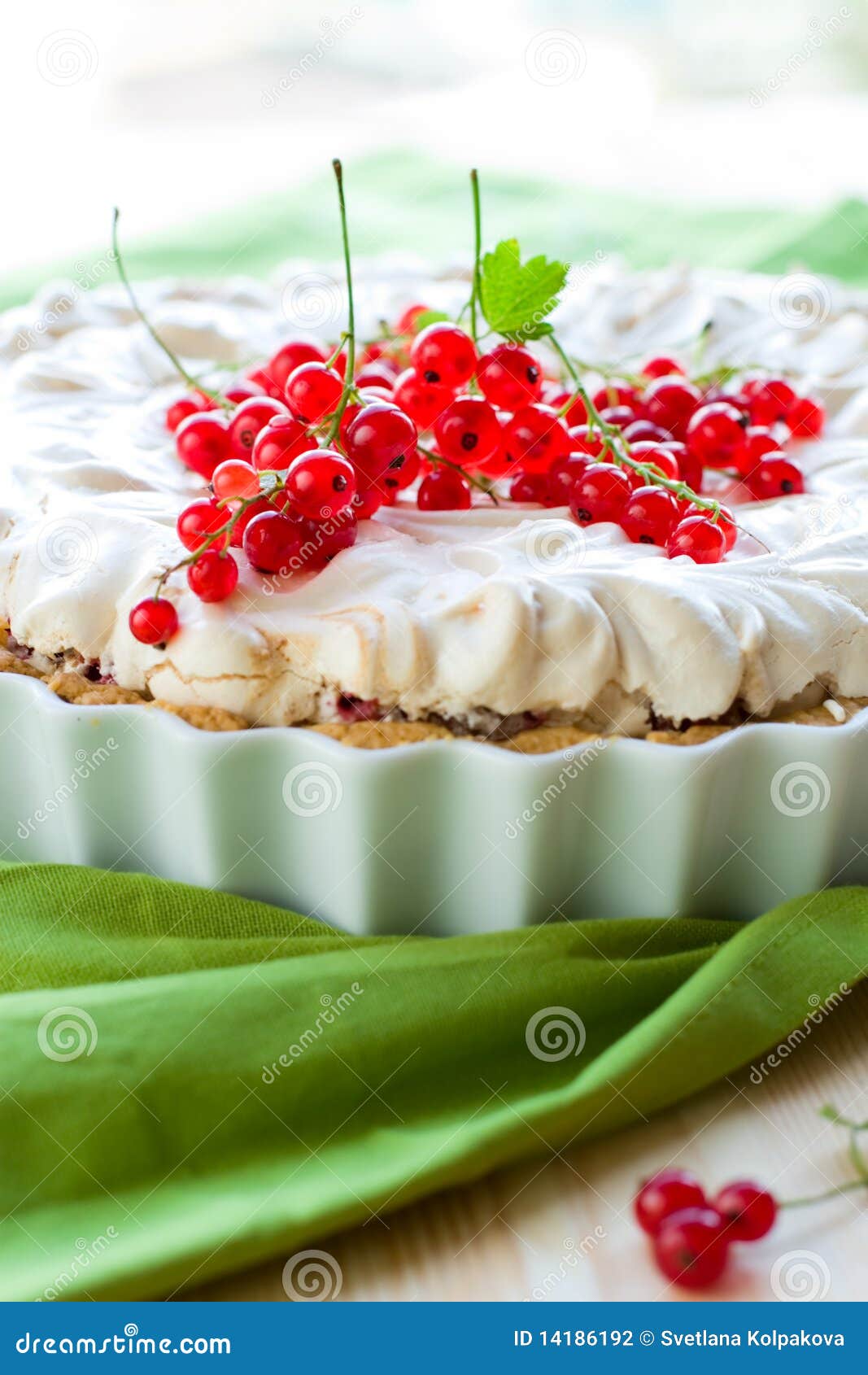 Red currant meringue tart stock photo. Image of dessert - 14186192