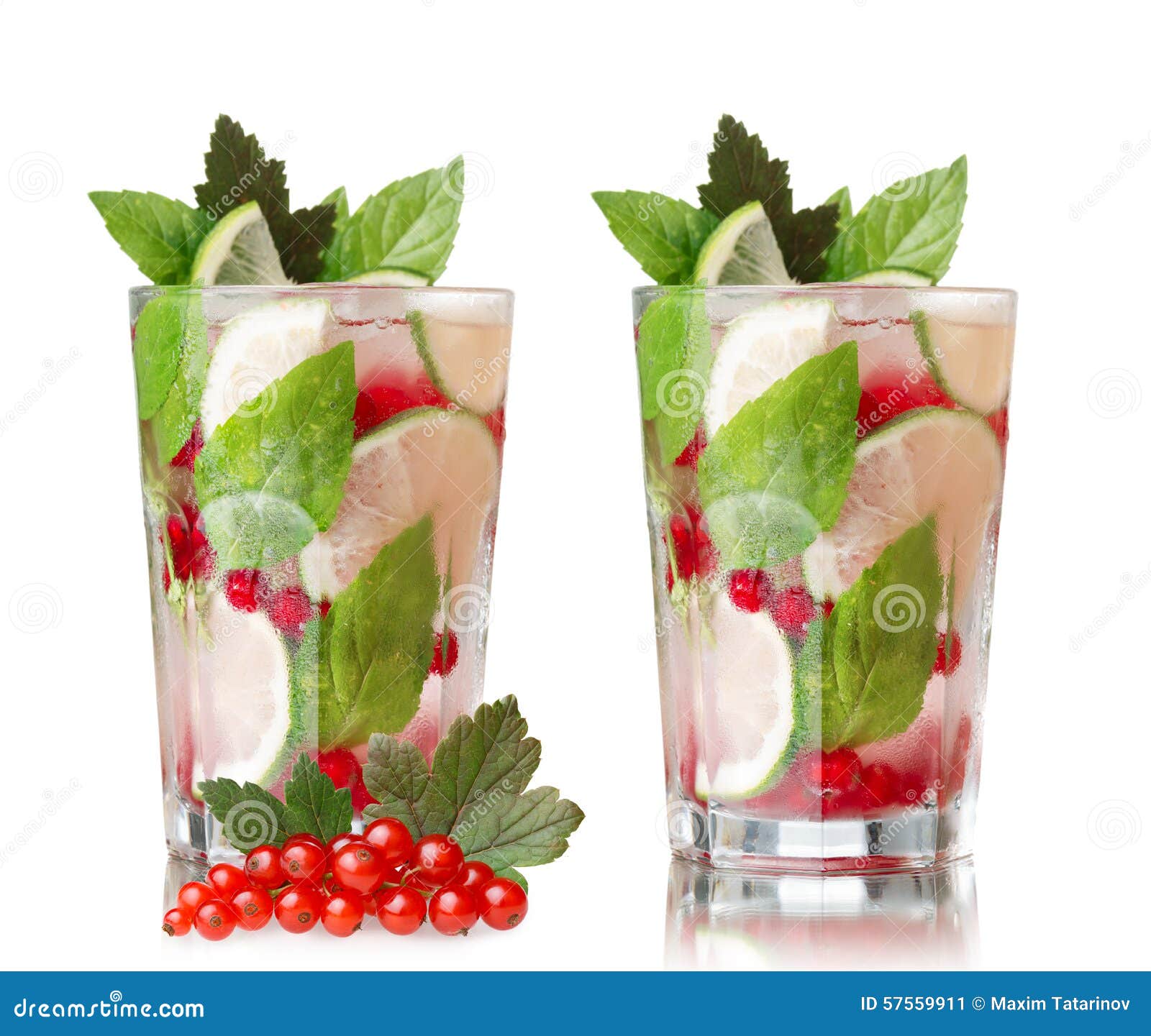 Red currant mojito stock image. Image of garnished, slice - 57559911
