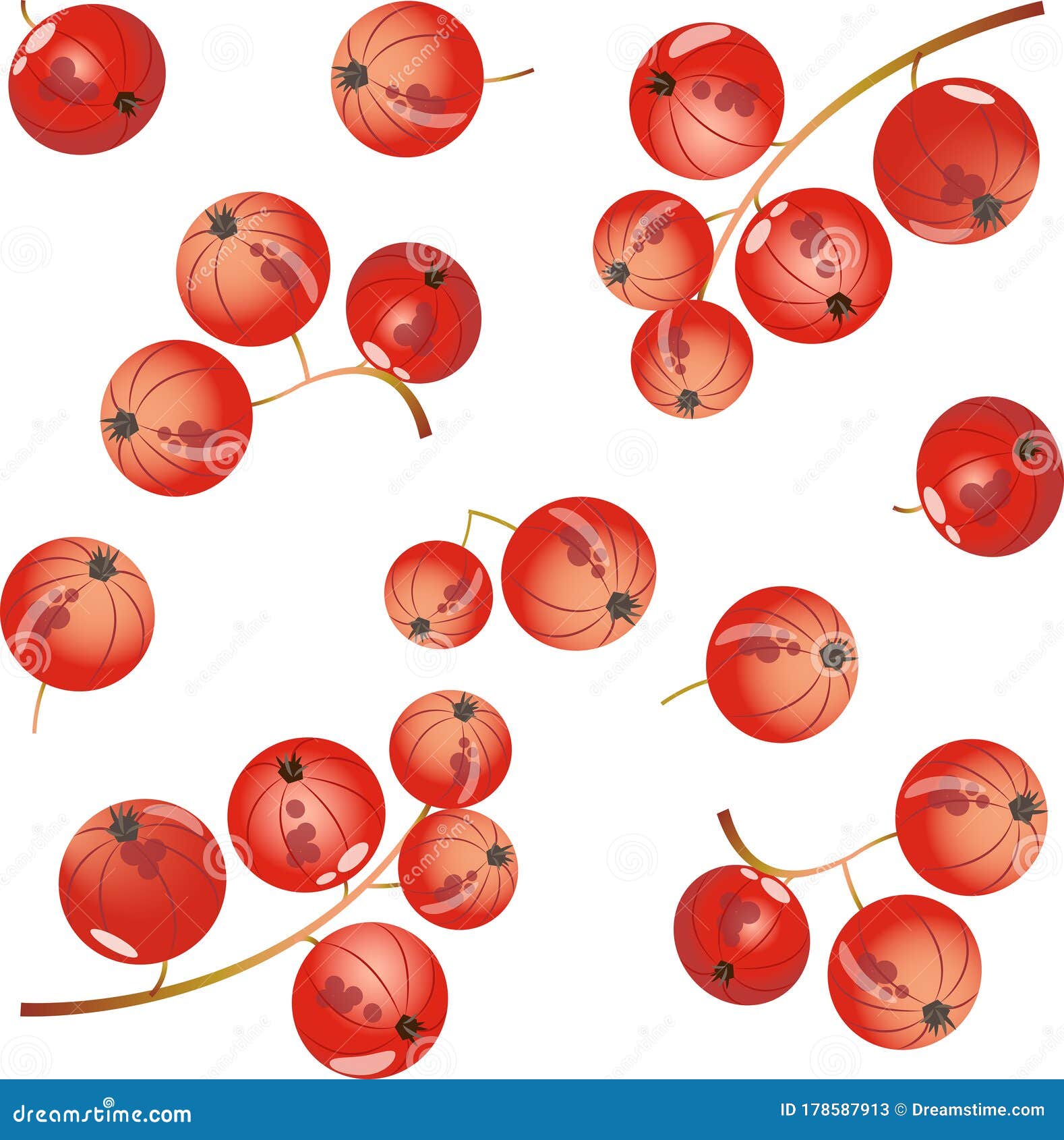 Red Currant Realistic Vector Illustration of a Pattern Stock Vector ...