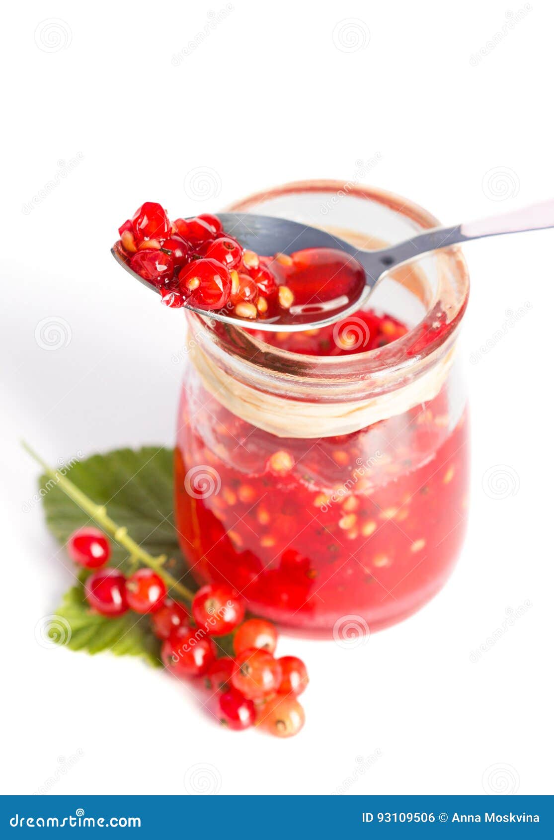 Red Current Homemade Jam on White Background Stock Photo - Image of ...