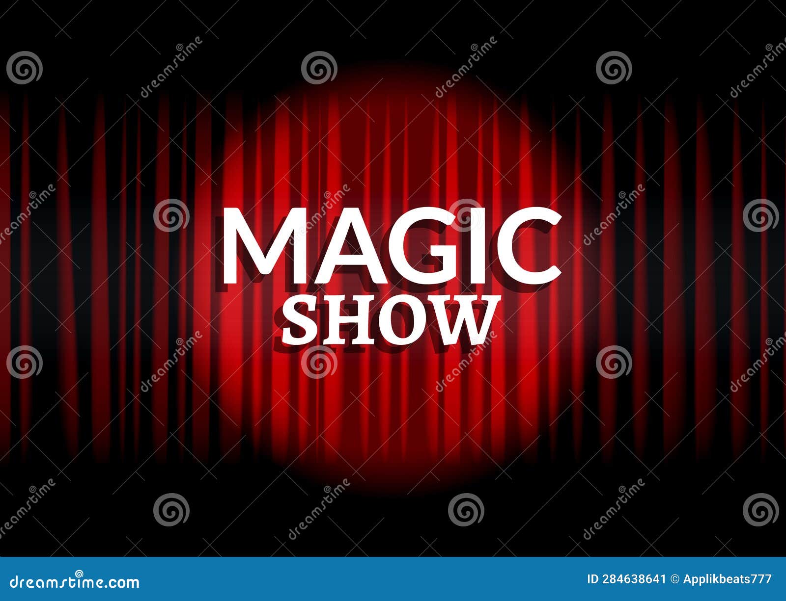 Red Curtain with Circle Light. Magic Show Concept Poster Template ...