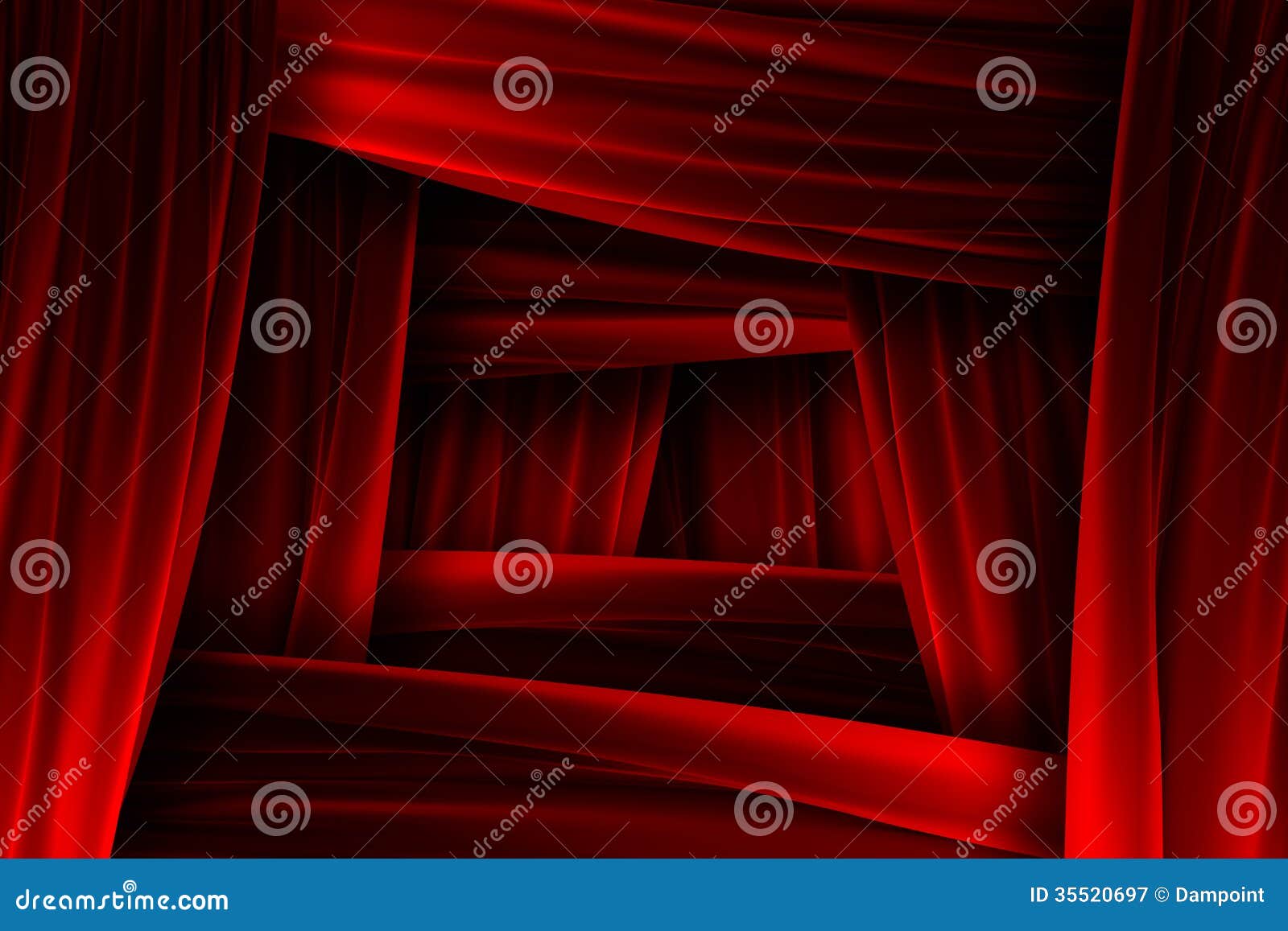 Red curtain frame illusion stock illustration. Illustration of festoon ...