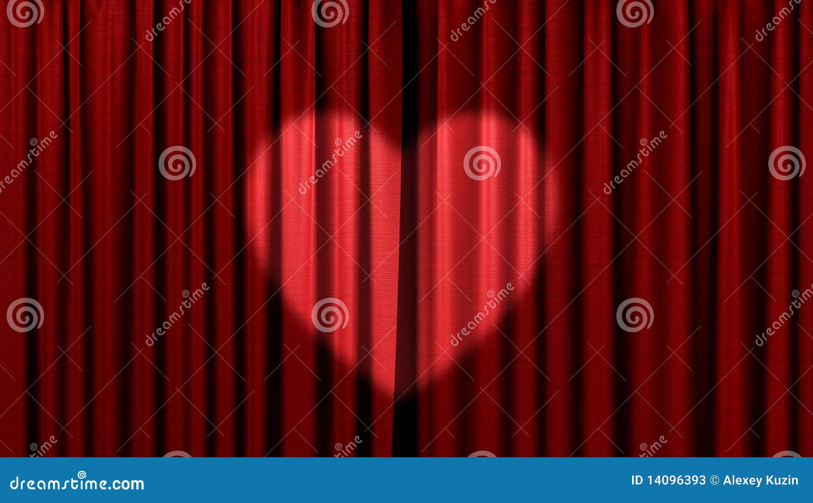 Red curtain with the heart stock illustration. Illustration of curtain ...