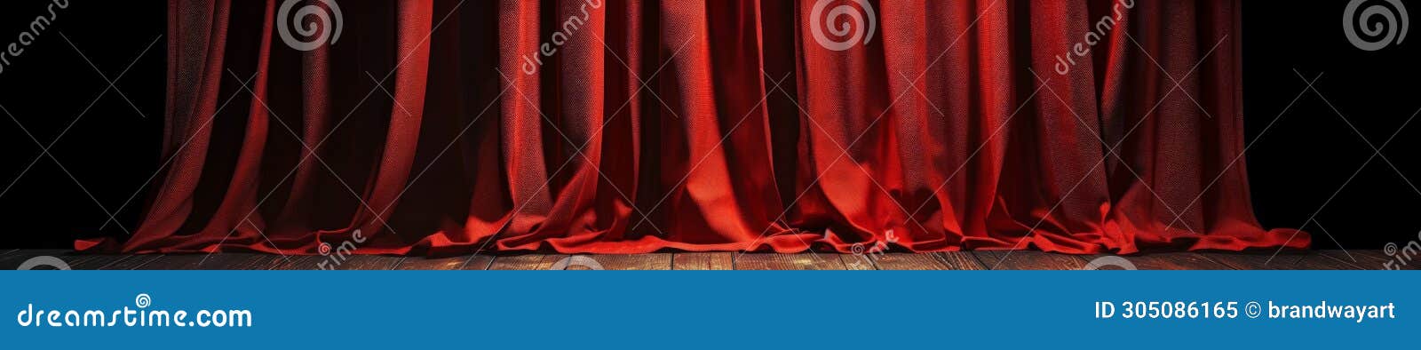 Red Curtain Open on Stage stock illustration. Illustration of ...