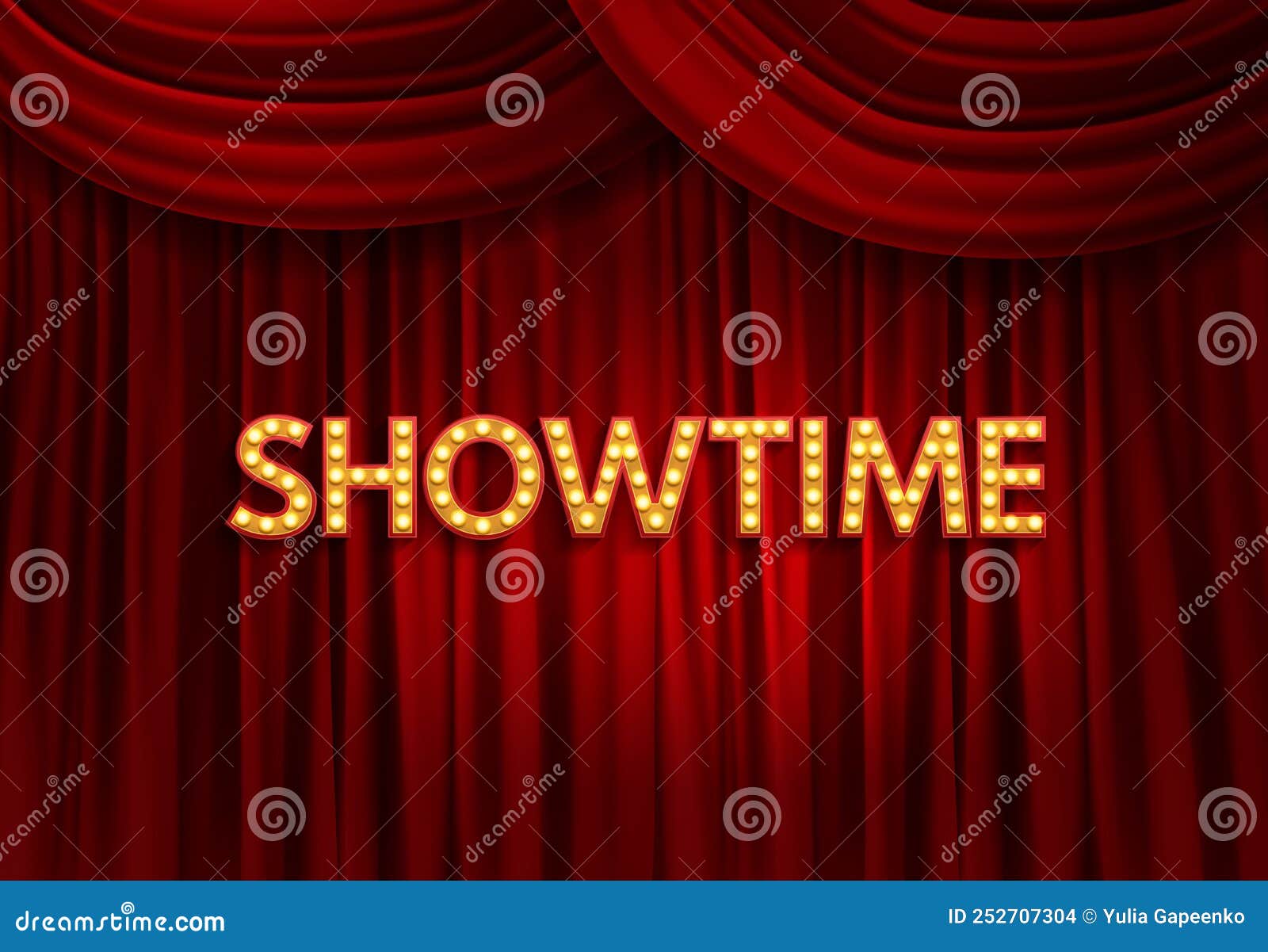 Red Curtain ShowTime Background. Vector Illustration. EPS10 Stock ...