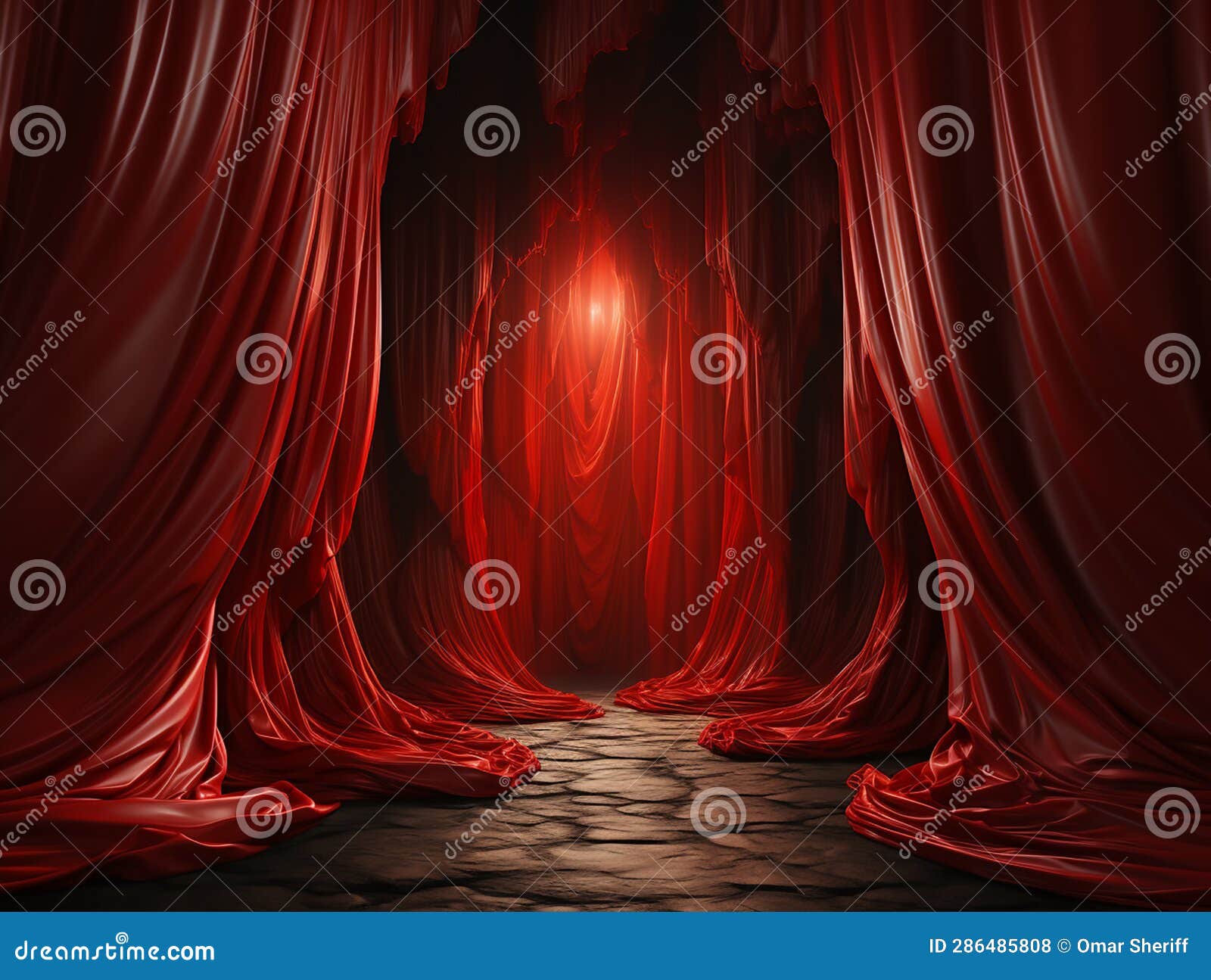 Red curtain stock illustration. Illustration of possibilities - 286485808