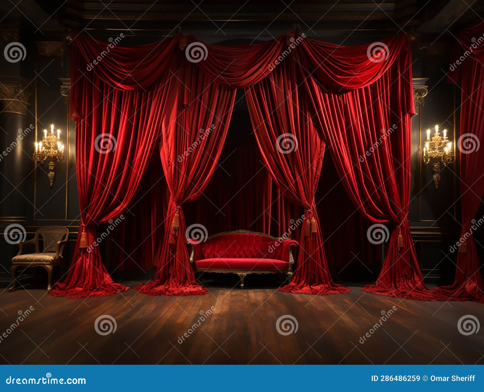Red curtain stock illustration. Illustration of clothing - 286486259