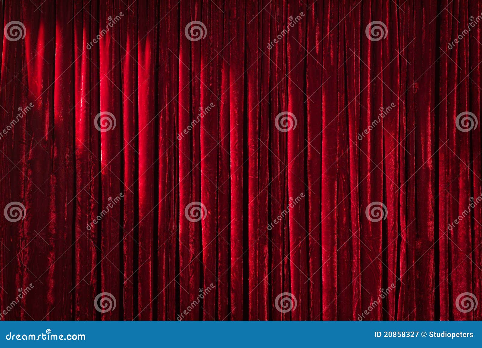 Red Curtain with Upper Left Spot Stock Image - Image of frame ...