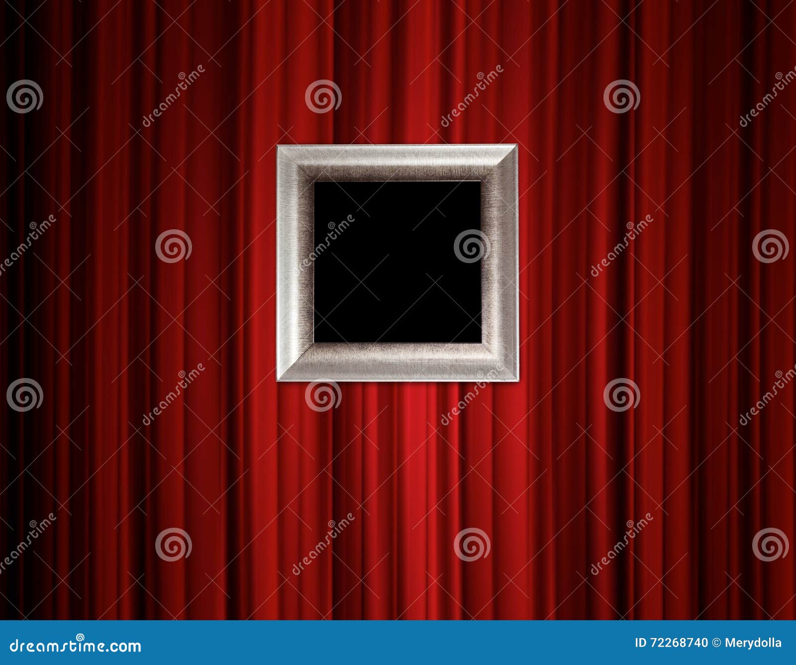 Red Curtain with Vintage Frame Stock Illustration - Illustration of ...