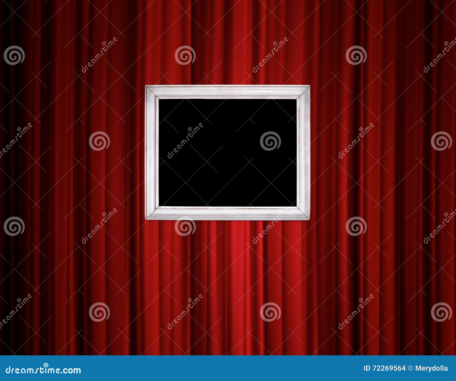 Red Curtain with Vintage Frame Stock Illustration - Illustration of ...
