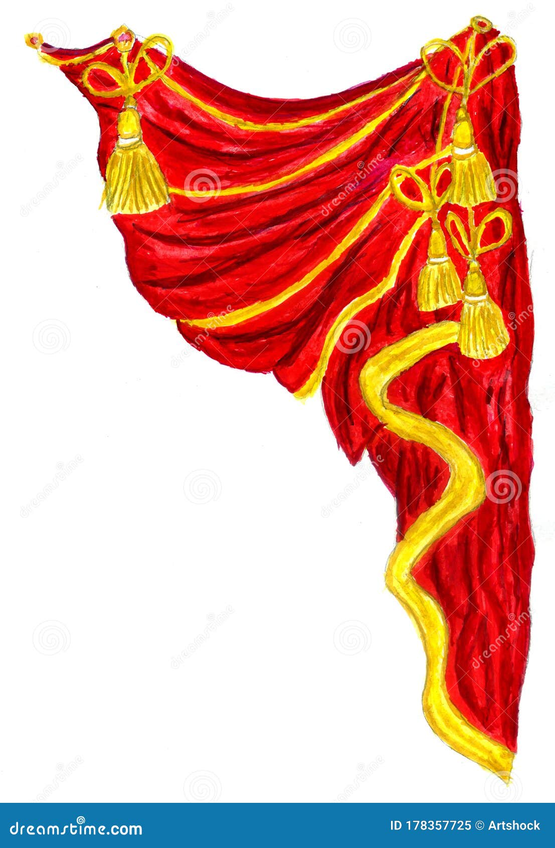 Red curtains art stock illustration. Illustration of accessories ...
