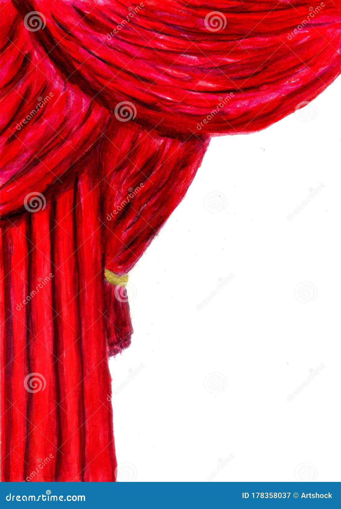 Red curtains art stock illustration. Illustration of stage - 178358037