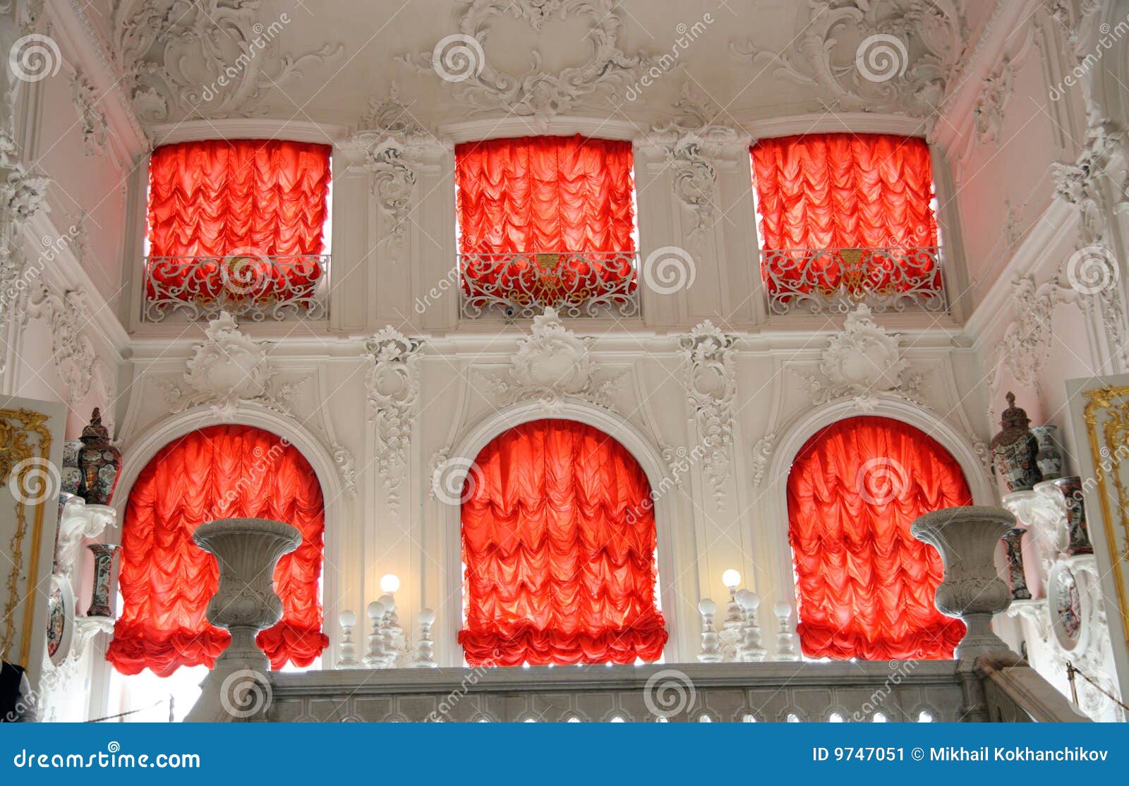 Red Curtains in Palace Interior Editorial Photo - Image of hall ...